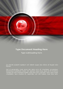 Red Globe Theme Word Template 08312 | PoweredTemplate.com