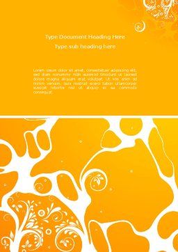 Yellow Design Background Word Template 08374 | PoweredTemplate.com