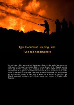 Fire Fighting On Massive Fire Word Template 08472 | PoweredTemplate.com