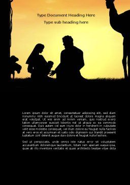 Birth of Jesus Word Template 08981 | PoweredTemplate.com