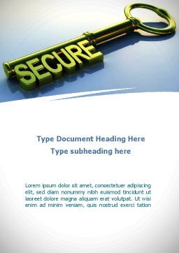 Secure Key Word Template 09224 | PoweredTemplate.com