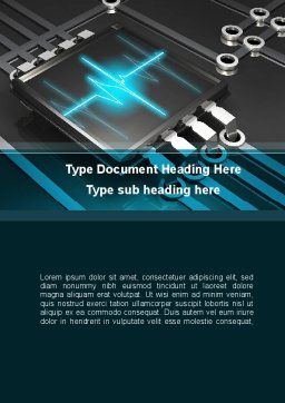 Computer Processor Chip Word Template 09300 | PoweredTemplate.com