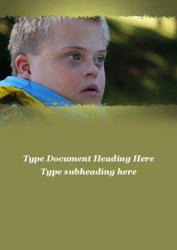 Mentally Challenged Boy Word Template 09648 | PoweredTemplate.com