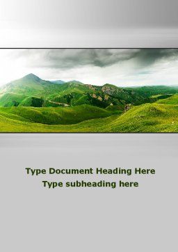 Clouds Landscape Word Template 09696 | PoweredTemplate.com