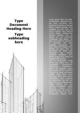 Plantilla de Word - bosquejo de rascacielos | 09705 | PoweredTemplate.com
