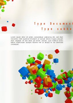 3D Colored Cubes Word Template 10999 | PoweredTemplate.com