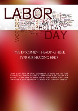 Labor Day Word Cloud Word Template 11292 | PoweredTemplate.com