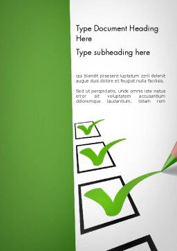 Checkbox Word Template 11765 | PoweredTemplate.com