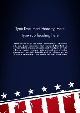 USA Flag Theme Word Template 11920 | PoweredTemplate.com