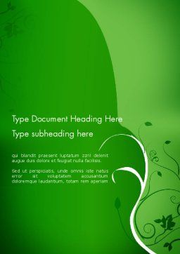 Floral Ornament on Green Word Template 12996 | PoweredTemplate.com