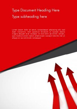 Red Arrows Moving Up Word Template 13064 | PoweredTemplate.com