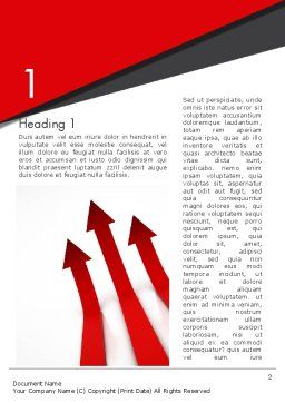 Red Arrows Moving Up Word Template 13064 | PoweredTemplate.com