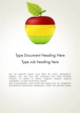 Plantilla de Word - manzana de varios colores | 13423 | PoweredTemplate.com