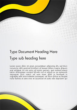 Yellow and Black Waves on Gray Background Word Template 14192 ...