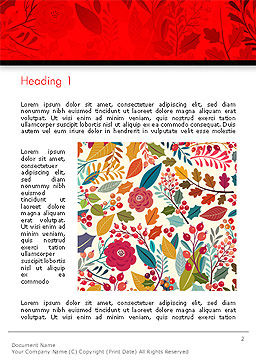 Colorful Leaf and Berry Pattern Word Template 14270 | PoweredTemplate.com