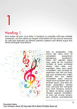 Falling Colorful Music Notes Word Template 14425 | PoweredTemplate.com