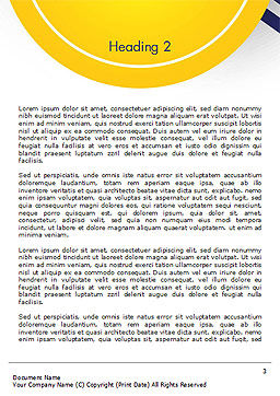 Yellow Circle on Blue Background Word Template 14497 | PoweredTemplate.com