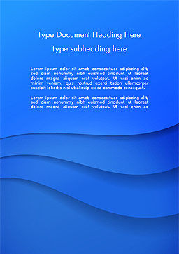 Simple Blue Waves Word Template 14717 | PoweredTemplate.com