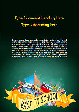 Back to School Theme Word Template 14751 | PoweredTemplate.com