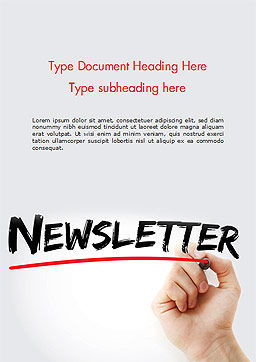 A Hand Writing Newsletter with Marker Word Template 14800 ...