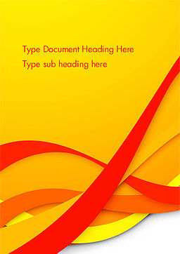 Red and Yellow Curves Word Template 14824 | PoweredTemplate.com