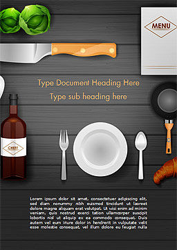 Kitchen Utensil Illustration Word Template 14851 | PoweredTemplate.com