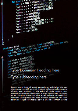 Plantilla de Word - código de programación en el monitor de la ...