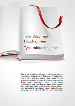 Open Book with Red Bookmark Word Template 15097 | PoweredTemplate.com