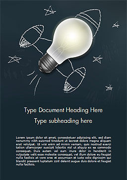 Creative Rocket Light Bulb Word Template 15261 | PoweredTemplate.com