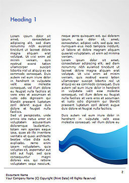 Plantilla de Word - línea ondulada azul | 15332 | PoweredTemplate.com