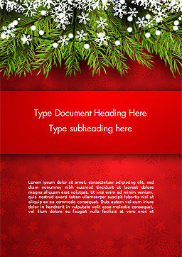 Christmas Tree Branches and Snowflakes Word Template 15339 ...