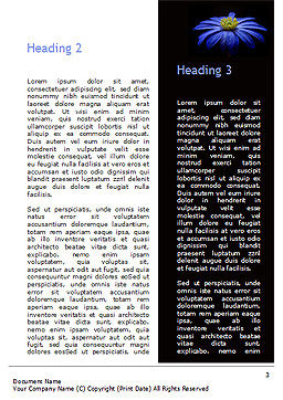 Blue Flower Word Template 15489 | PoweredTemplate.com