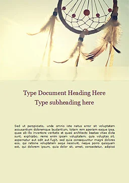 Dream Catcher Word Template 15521 | PoweredTemplate.com