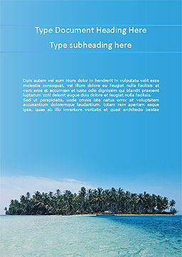 Beautiful Beach with Palm Trees Word Template 15724 | PoweredTemplate.com