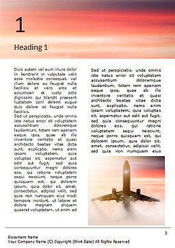 Commercial Airplane in Flight Word Template 15882 | PoweredTemplate.com