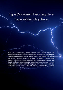Dark Stormy Sky with Lightnings Word Template 15897 | PoweredTemplate.com