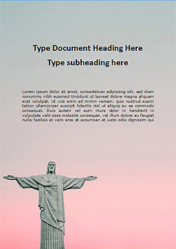 Christ the Redeemer Statue Word Template 16139 | PoweredTemplate.com