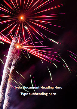 Colorful Fireworks Over the Night Sky Word Template 16288 ...