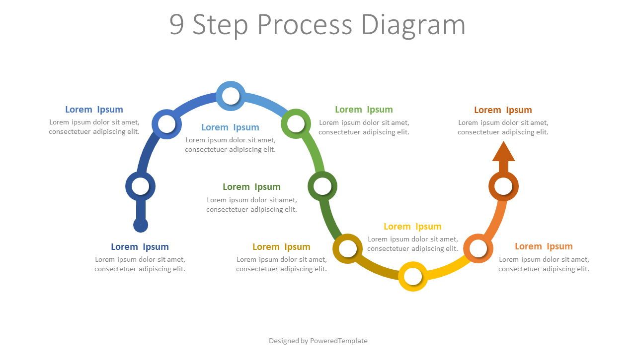 9 Step Process Diagram Free Presentation Template For Google Slides 