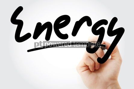 Hand writing Energy with marker Stock Photo 57128