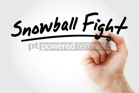 Hand writing Snowball fight with marker Stock Photo 64453