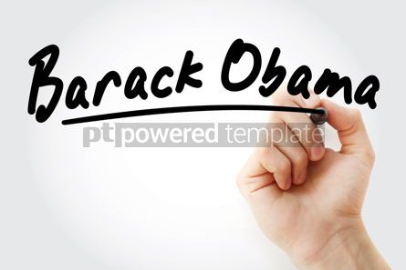 Hand writing Barack Obama with marker Photo 64765