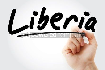 Hand writing Liberia with marker正版照片64808