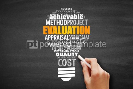 Evaluation light bulb word cloud collage Photo 65634