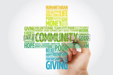 Community cross word cloud with marker social concept backgroun Foto ...