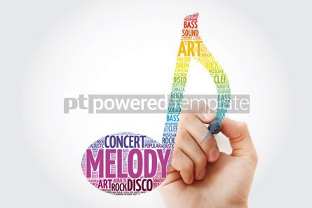 Music note word cloud with marker melody concept background Stock Photo ...