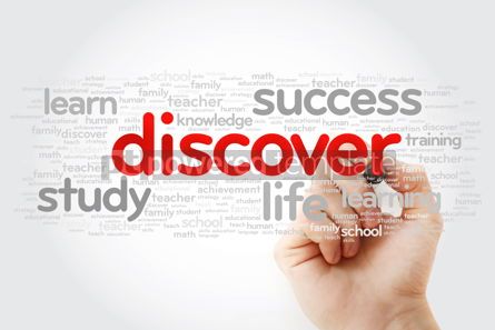 DISCOVER word cloud with marker education concept Stock Photo 67277