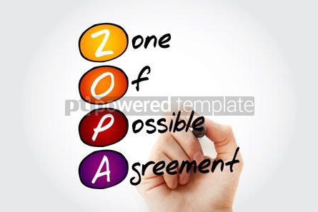 ZOPA - Zone Of Possible Agreement acronym with marker business Stock ...