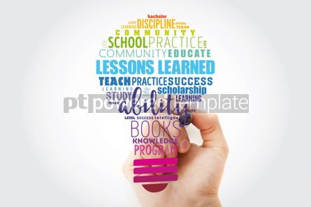 Lessons Learned light bulb word cloud collage education concept正版照片71124
