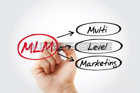 MLM - Multi Level Marketing acronym business concept background Stock ...